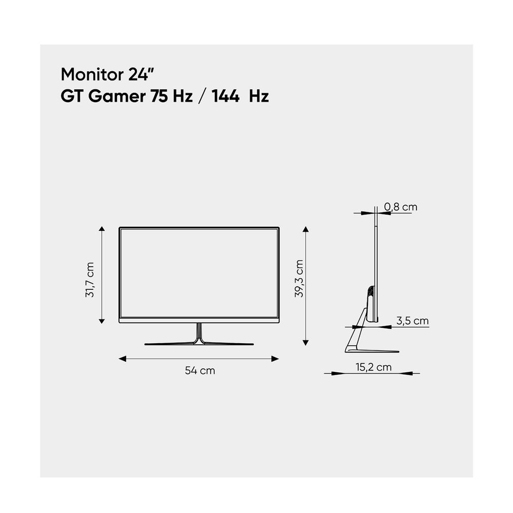 Monitor Gamer 24" LED FullHD HDMI 144Hz - lojagoldentec