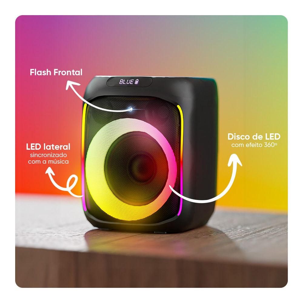 Caixa de Som Bluetooth TWS GT Cube - lojagoldentec