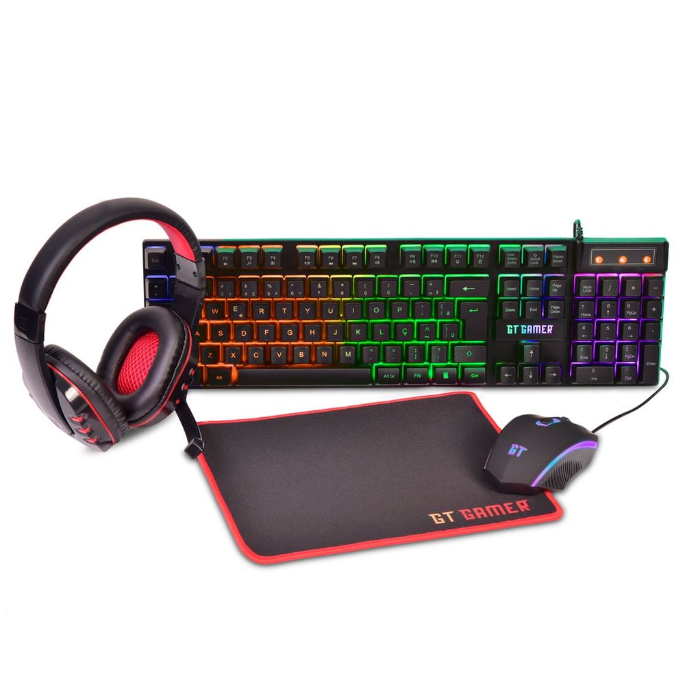 Kit Gamer Headset+Teclado+Mouse+Mousepad - lojagoldentec
